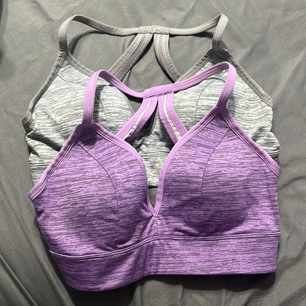 Purple Grey Jockey Molded Cup Sports Bra Bundle - Gem